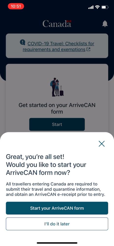 ArriveCanアプリの入力方法