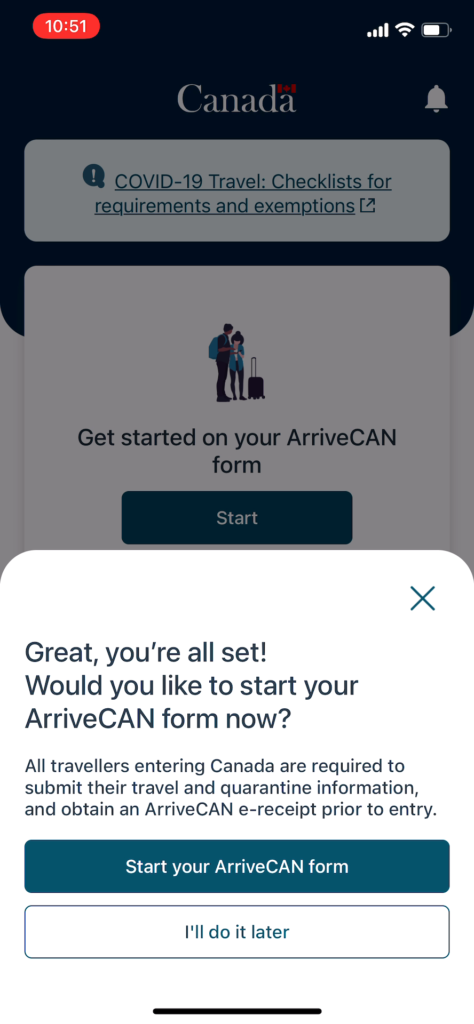 ArriveCanアプリの入力方法